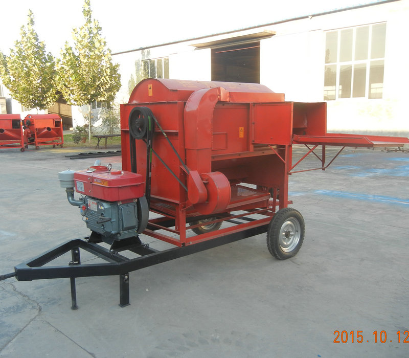 Farm threshing machine 5TD rice and wheat thresher with diesel engine ...
